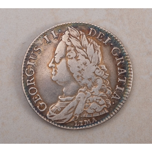 A 1745 Lima half crown.