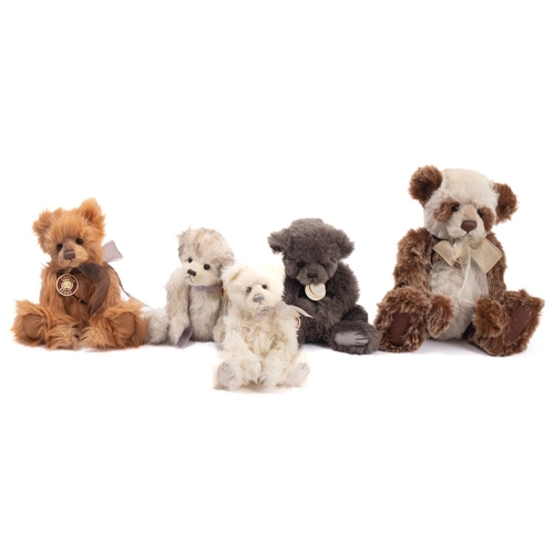 A collection of five Charlie Bear teddy bears. Comprising Molly, Joe ...