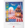 A group of five late 20th century Virgin Atlantic Travel posters ...
