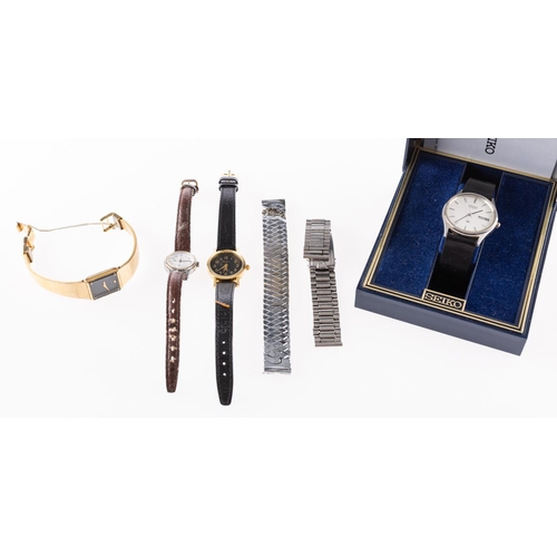 A group of ten various watches to include: Omega Seamaster quartz a 9K ...