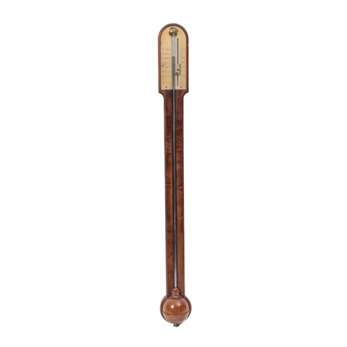 An early 20th century mahogany stick barometer, maker Worthington ...