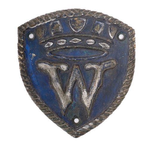 A cast iron unofficial ship's badge for HMS 'Worcester',of shield form ...