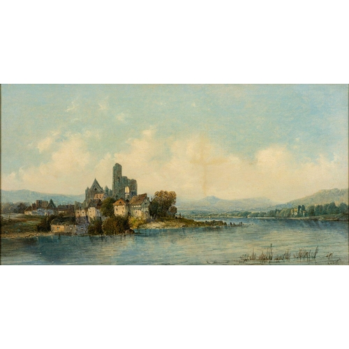 Alfred Henry Vickers (British, 1834-1919) - A riverside hamlet with a ...