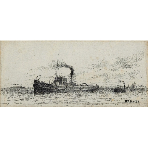 Walter Frederick Read (British, 20th Century) - A Liner off the coast ...
