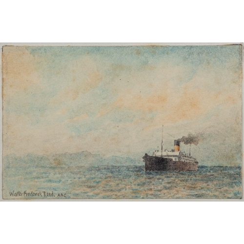 Walter Frederick Read (British, 20th Century) - A Liner off the coast ...