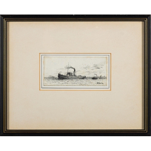 Walter Frederick Read (British, 20th Century) - A Liner off the coast ...