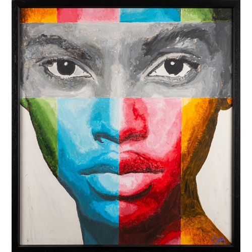 Anonymous (Contemporary) - Abstract portrait.- Oil on canvas - 95 x 85 ...