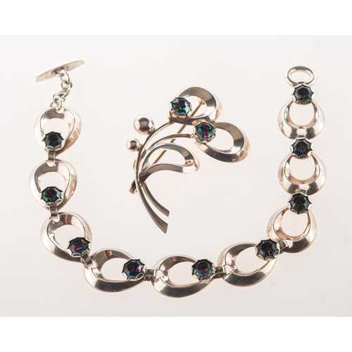 Herman Siersbol, A Scandinavian bracelet and matching brooch, the ...