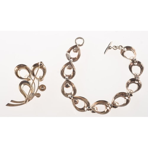 Herman Siersbol, A Scandinavian bracelet and matching brooch, the ...