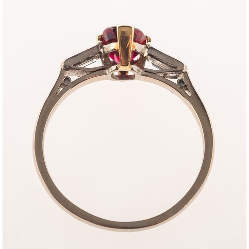 Boodle & Dunthorne, (Boodles), An Art Deco ruby and diamond ring, claw ...