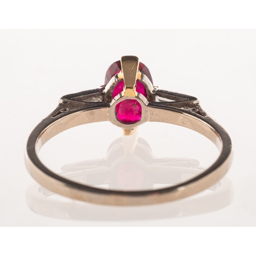 Boodle & Dunthorne, (Boodles), An Art Deco ruby and diamond ring, claw ...