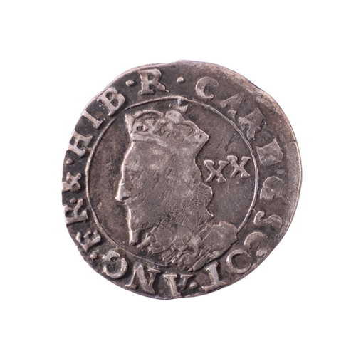 A Scottish Charles I silver twenty pence coin. Together with a Charles ...