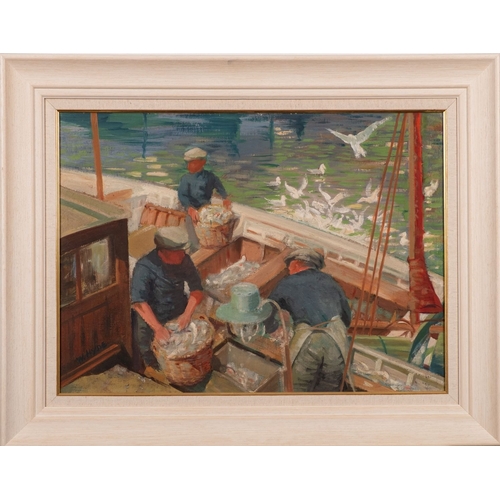 Walter Hyde (20th century British school) - 'Fishermen Polperro' - Oil ...