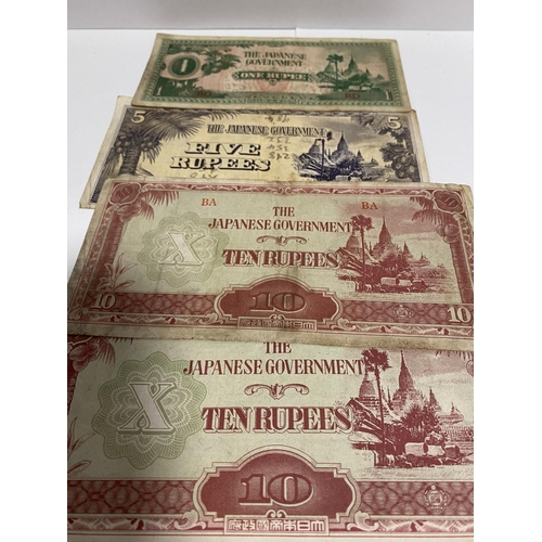 4 x Japanese Occupation Notes