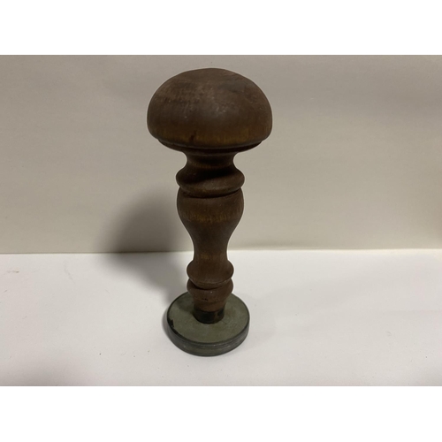 German Ink Stamp, 5" with Wood Handle - Details of What Stamp Reads see ...