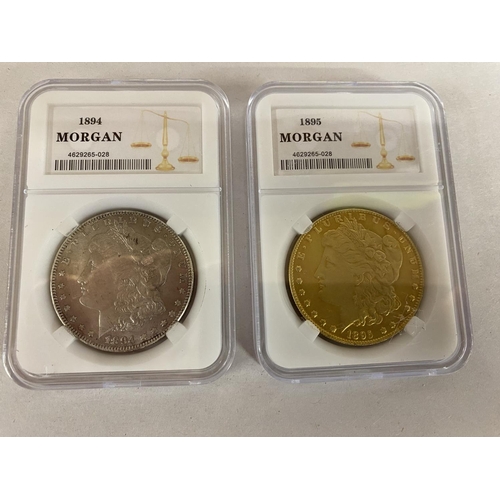 COPY - US 1894 Silver Morgan & 1895 Gold Morgan Dollars