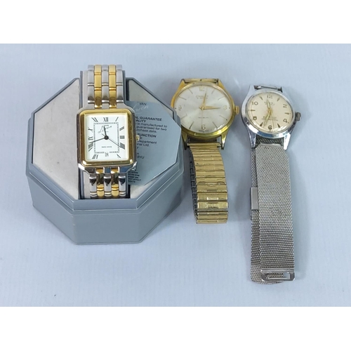 Boxed Van Loren watch and 2 vintage wrist watches (Haval 17 jewels ...