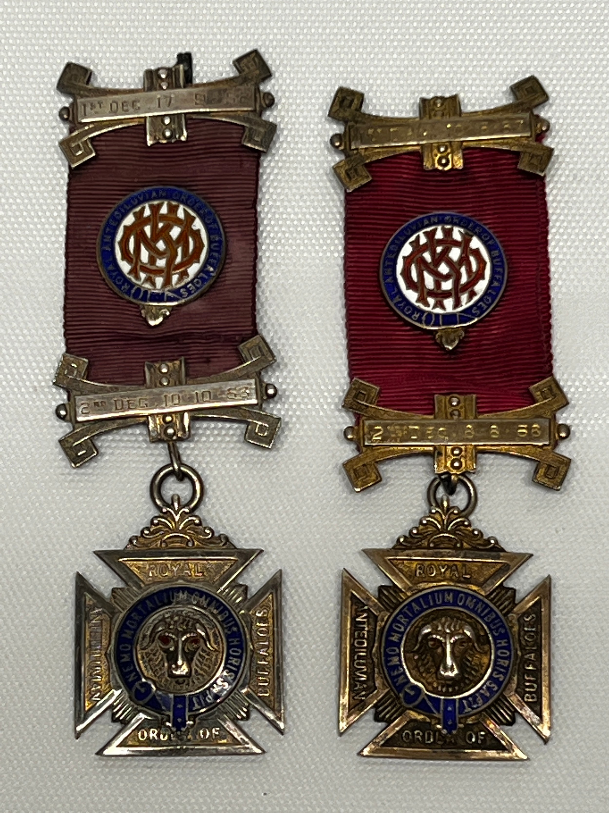 2 silver RAOB medals with ribbons and bars - gross weight 66.6g