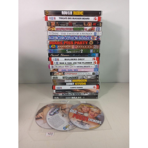22 boxed adult DVD's and 3 others