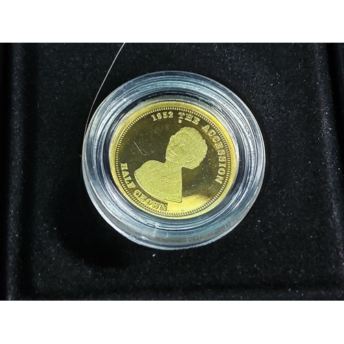 Cased set of 12 gold Royal House of Windsor gold coins and a plated £5 coin