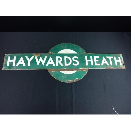 Haywards Heath enamel railway sign, 92 x 33cms
