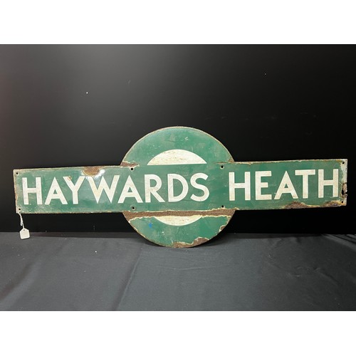 Haywards Heath enamel railway sign, 92 x 33cms