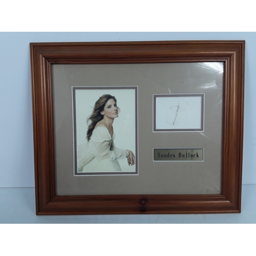 Framed and signed Sandra Bullock picture with certificate of ...