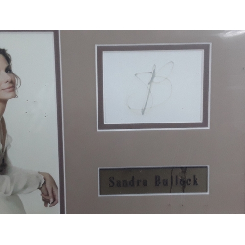 Framed and signed Sandra Bullock picture with certificate of ...