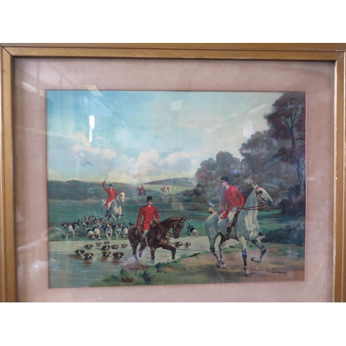 A Boer War Battle of Spion Kop print by Fritz Neumann and a hunting ...