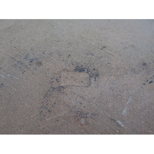 Studio Pottery Stoneware Shallow Dish decorated with a bird, impressed ...