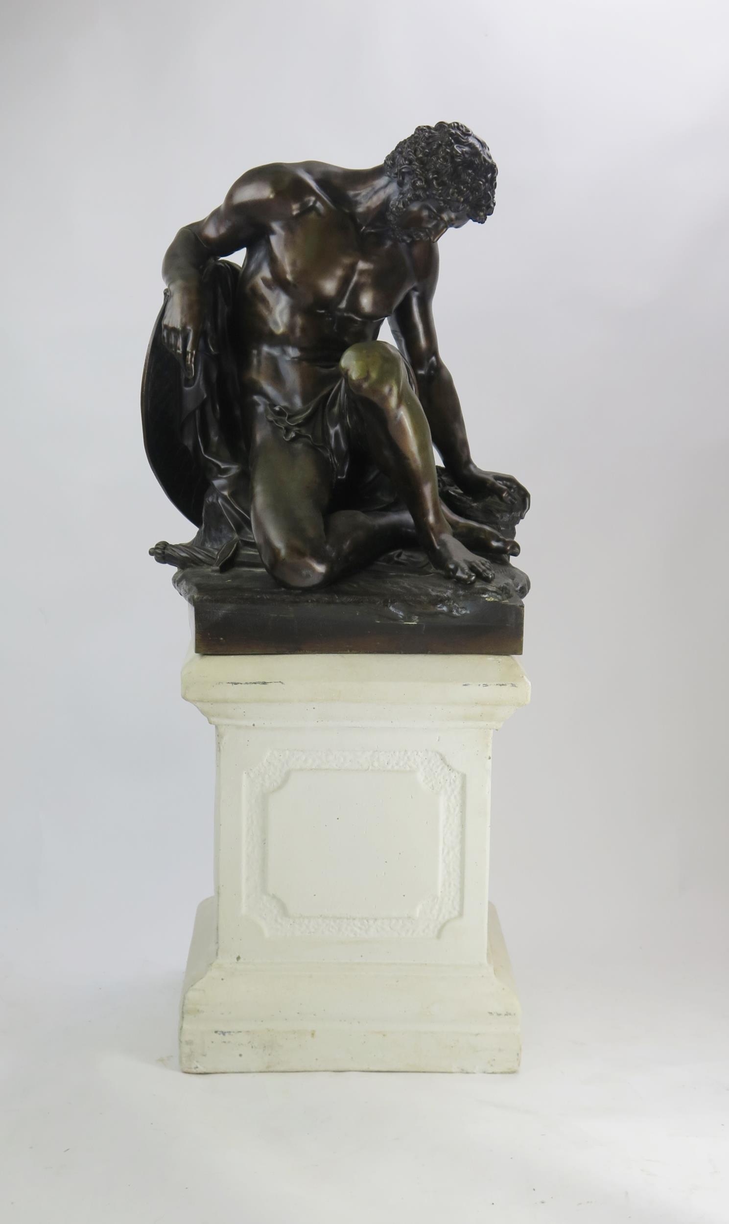 After Pierre Julien (1731 - 1804) a large bronze study, The Dying Gaul ...