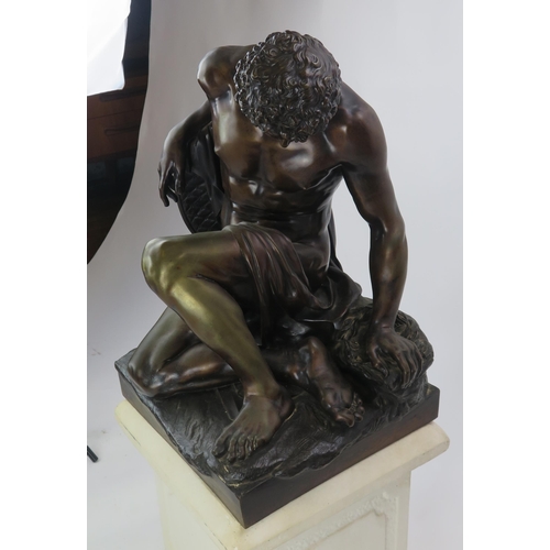 After Pierre Julien (1731 - 1804) a large bronze study, The Dying Gaul ...