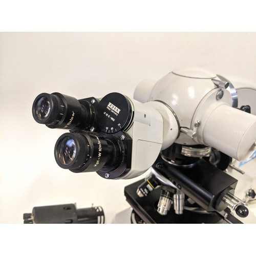 Carl Zeiss III RS Universal Microscope with various lenses and ...