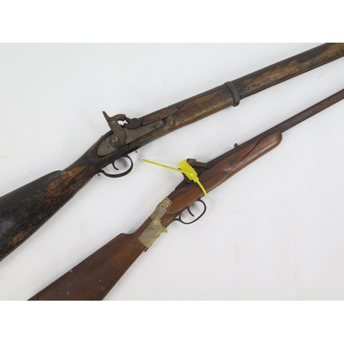 A 19th century percussion musket, with 81cm fully stocked sighted ...