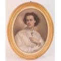 Roberto Bompiani (1821 -1908) Italian painter and sculptor. Oval ...