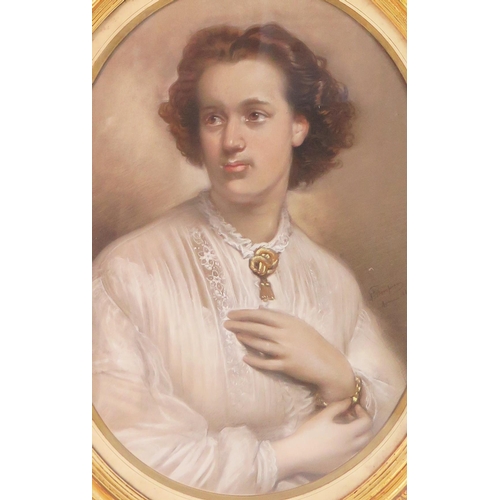 Roberto Bompiani (1821 -1908) Italian painter and sculptor. Oval ...