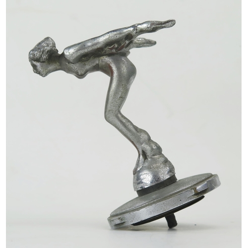 Art deco period Speed Nymph car mascot/radiator cap, nickel plated with ...