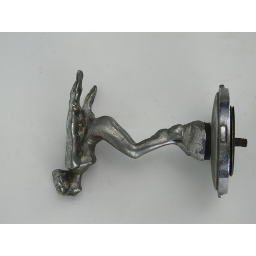 Art deco period Speed Nymph car mascot/radiator cap, nickel plated with ...
