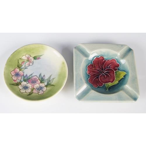 Moorcroft Pottery Dish and Ashtray, one bearing Moorcroft Museum label ...