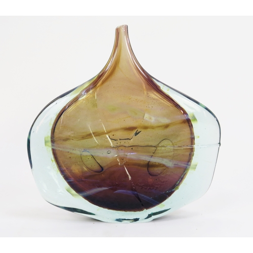 A Mdina glass 'Fish' vase, designed by Michael Harris, the central ...