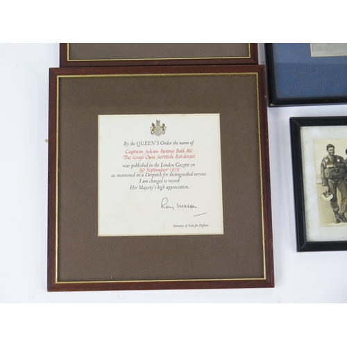 Citation for mention in dispatches for Captain Julian Anthony Ball M.C ...