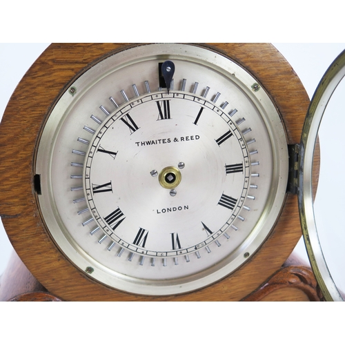 A Victorian oak night watchman's tell-tale oak cased timepiece or ...