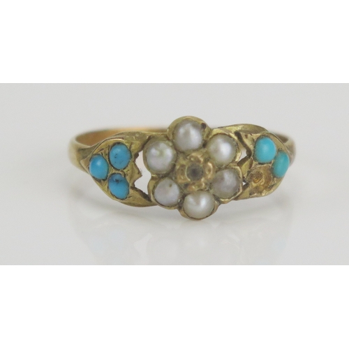 Antique damaged 15ct gold ring, size M, hallmarked, 1.58g