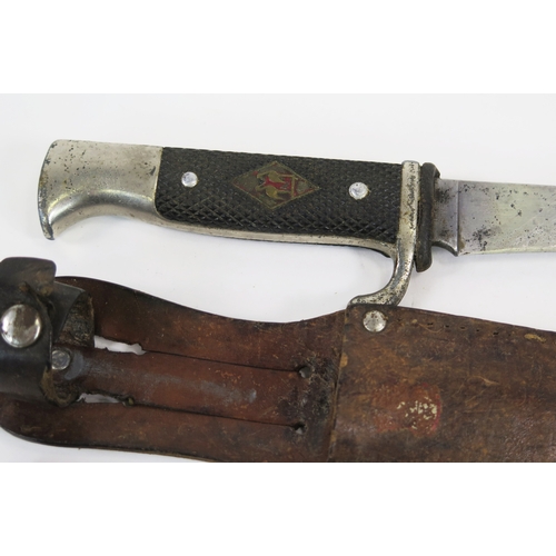 A German sheath knife with 11cm steel single edged blade by Robert ...