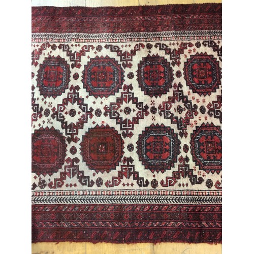 Vintage Iranian Runner Repeating Red Gul Design with Red Border and ...