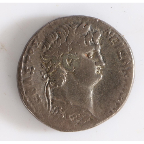 Roman silver coin, Nero Tetradrachm, 63AD, Antioch provincial. Obverse ...