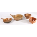 17th century Dutch pottery cooking wares To include two skillets, a ...
