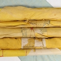 SIX CHINESE SILK FABRIC BOLTS, QING DYNASTY. Five with a yellow ground ...