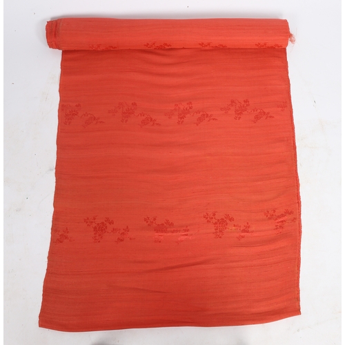 FOUR SILK BROCADE CHINESE FABRIC BOLTS, QING DYNASTY. Three woven with ...