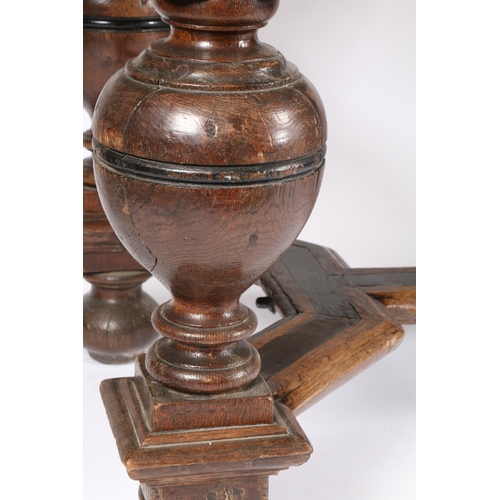 A 17TH CENTURY OAK AND EBONY DRAW-LEAF TABLE, DUTCH, CIRCA 1660. The ...